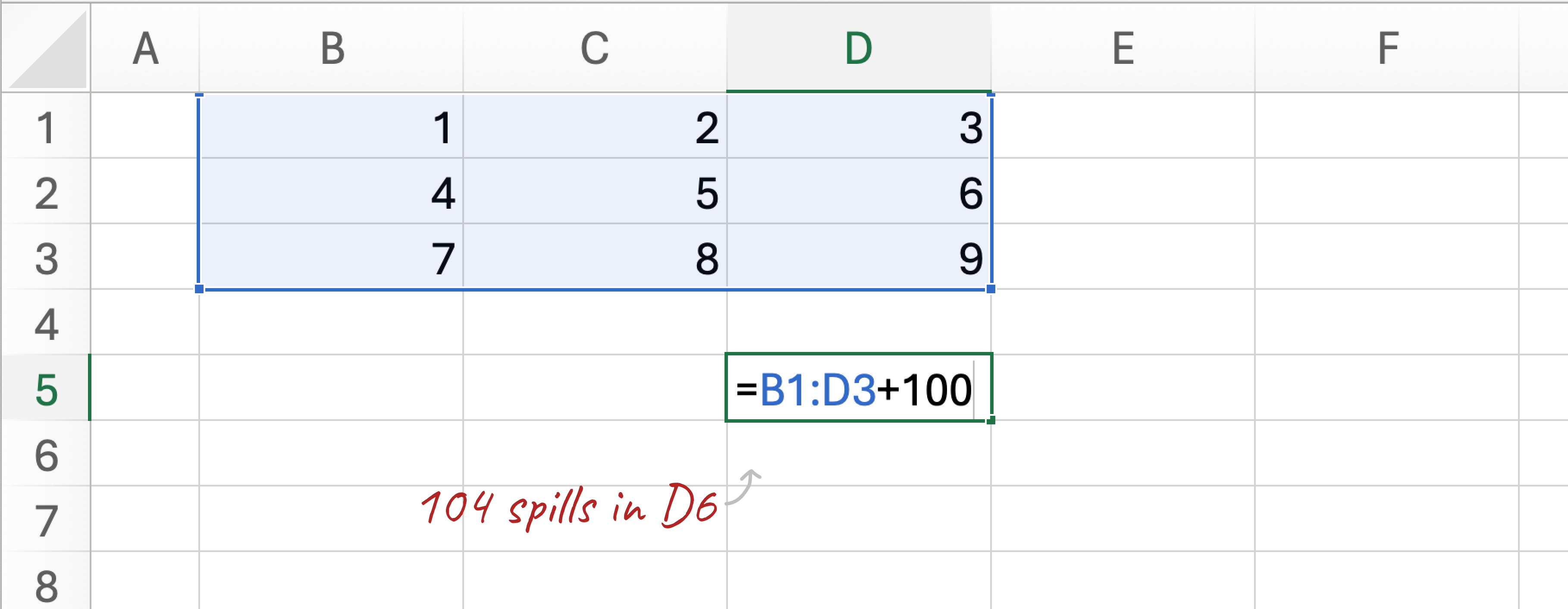 Calculating spilled arrays in a spreadsheet – Bean